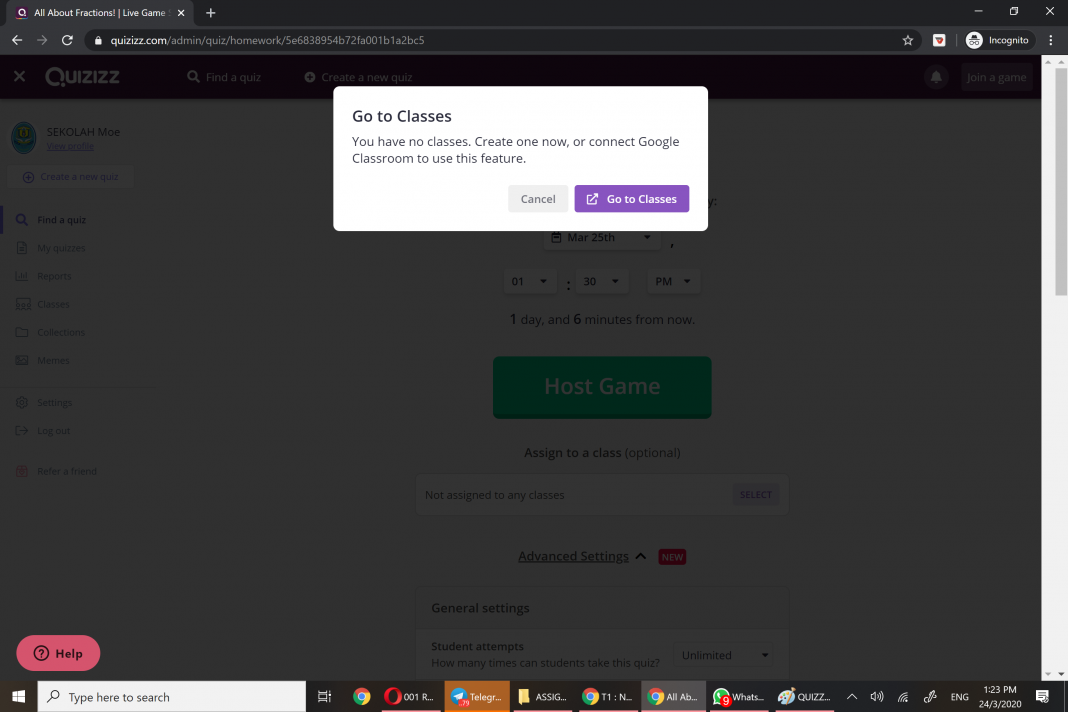 PANDUAN RINGKAS MEMBERIKAN QUIZIZZ DALAM GOOGLE CLASSROOM - Cikgu Hayat
