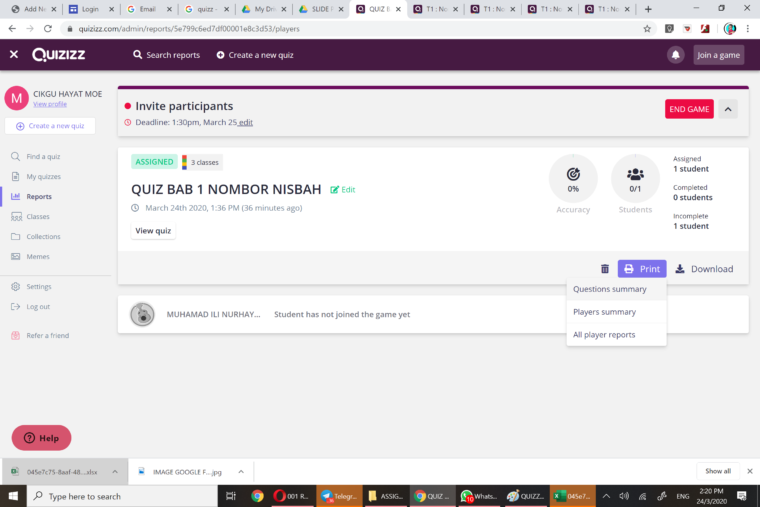 PANDUAN RINGKAS MEMBERIKAN QUIZIZZ DALAM GOOGLE CLASSROOM - Cikgu Hayat